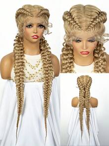 New Arrival Synthetic Lace Wig With Two Braided High Ponytails And ...