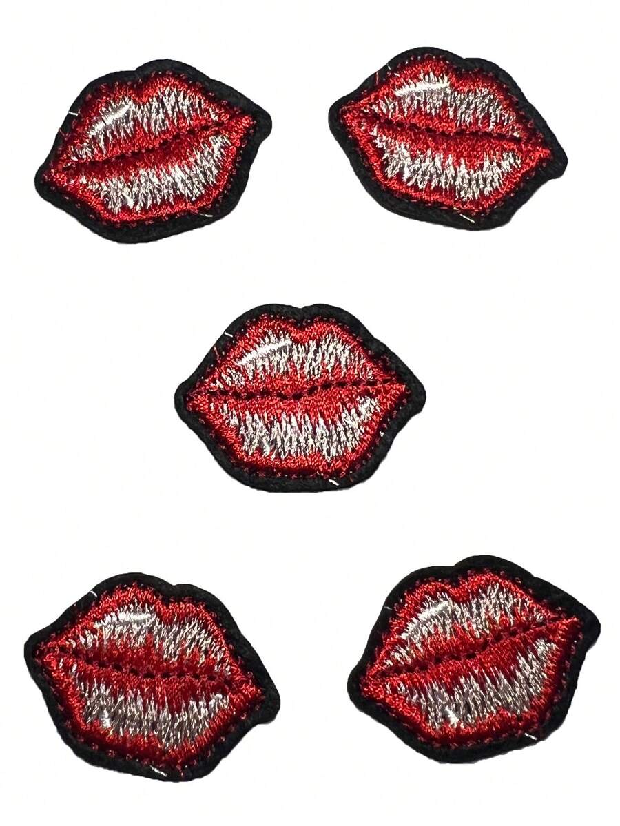 Set Of 5 Lip Embroidered Patches For Clothing, Hats, Bags And DIY ...