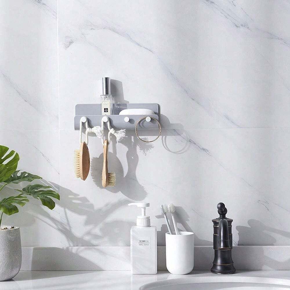 1pc Wall-Mounted U-Shaped Storage Rack With 4 Hooks For Hanging Keys ...