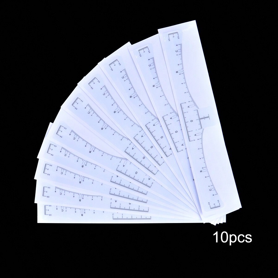 10pcs Disposable Eyebrow Stencil For Microblading, Clear Adhesive ...
