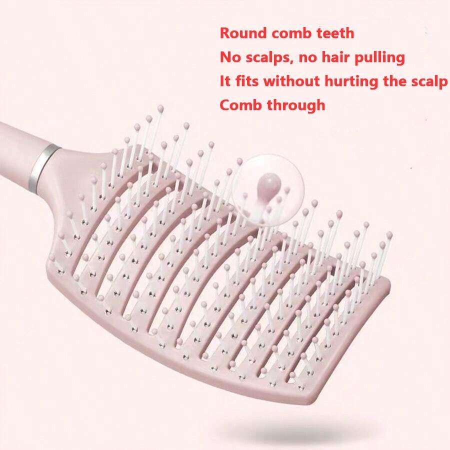 1pc Multi-Color High-Value Big Curved Fluffy Comb, Ladies Hairdressing ...