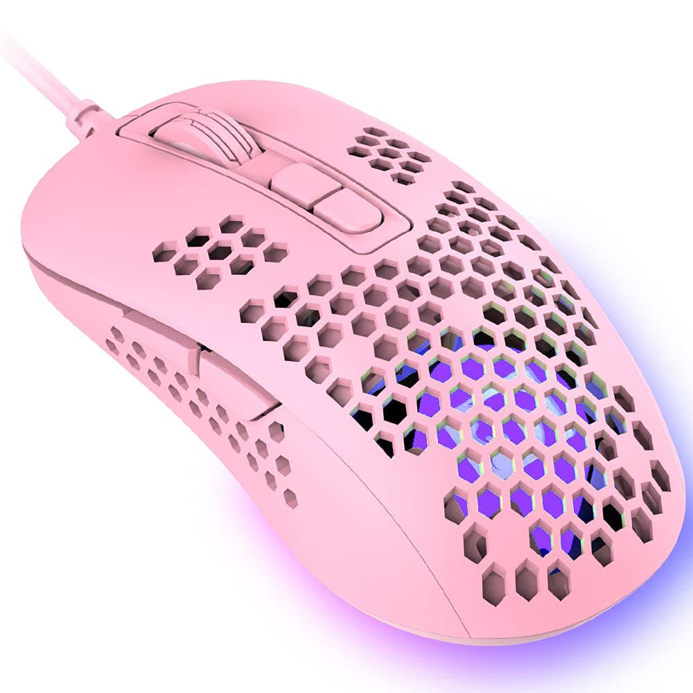 383 Ultralight Wired Gaming Mouse, Lightweight Honeycomb Shell, 4 RGB ...