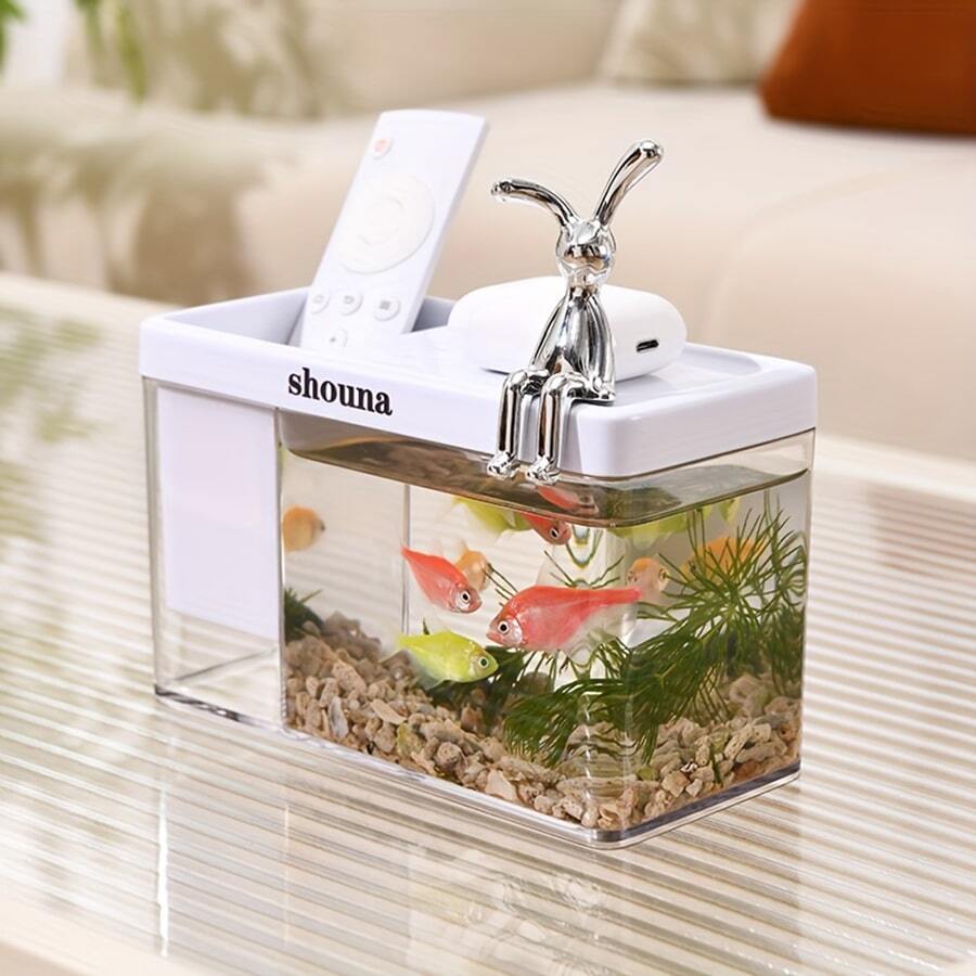 Amphibious Ecological Tank Small Fish Tank Aquarium Transparent Plastic ...