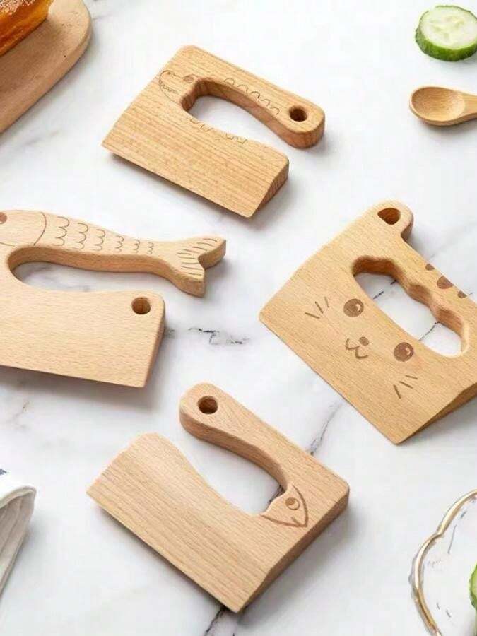 Kitchen Tool Set For Children, Including Wooden Knife For Vegetables ...