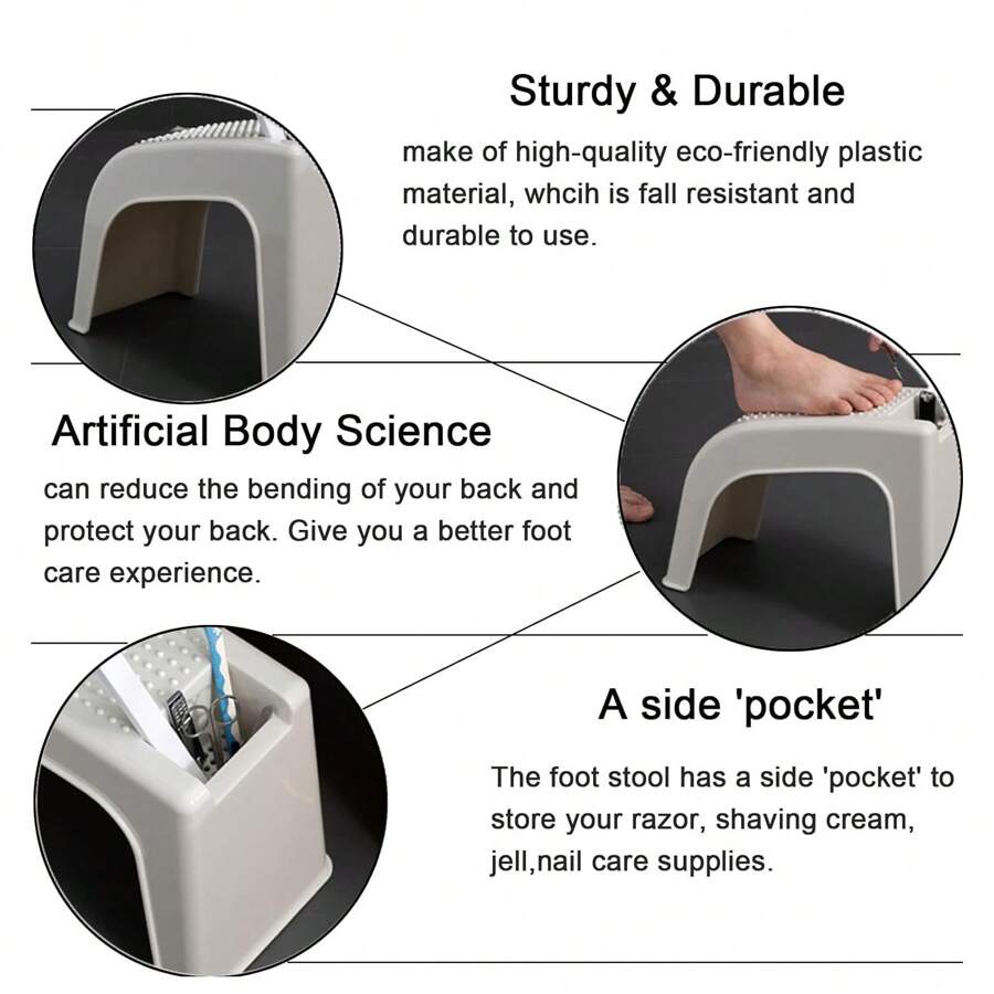 Shower Foot Rest For Shaving Legs, Non-Slip Shower Foot Stool Sturdy ...