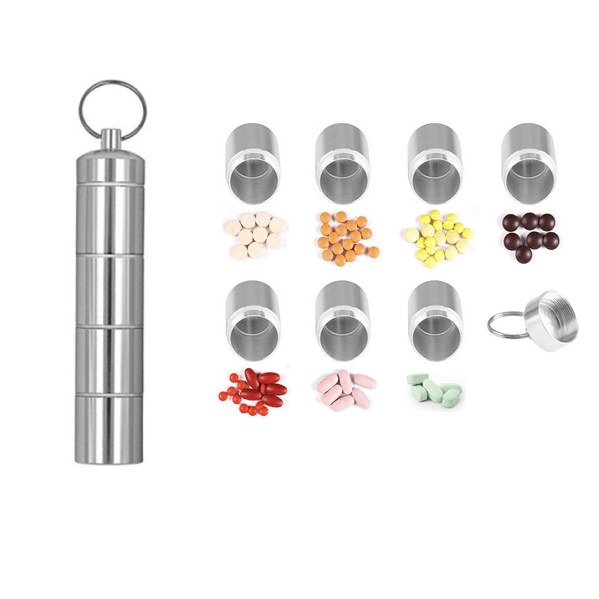 Waterproof Portable Aluminum Pill Box With Removable Dividers-Ensure ...