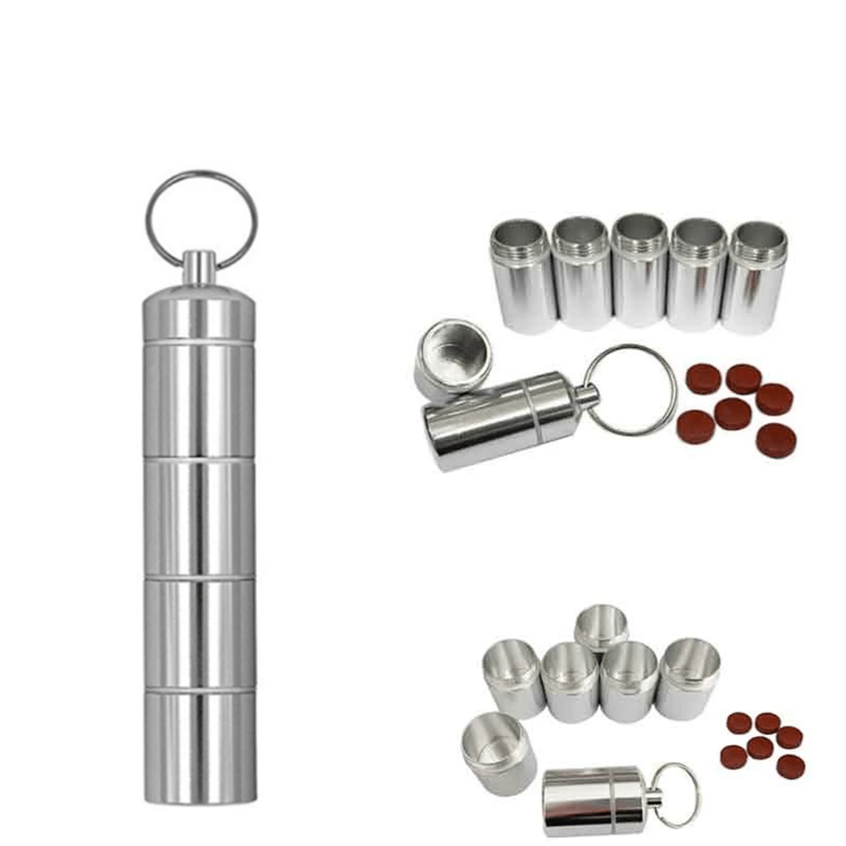 Waterproof Portable Aluminum Pill Box With Removable Dividers-Ensure ...