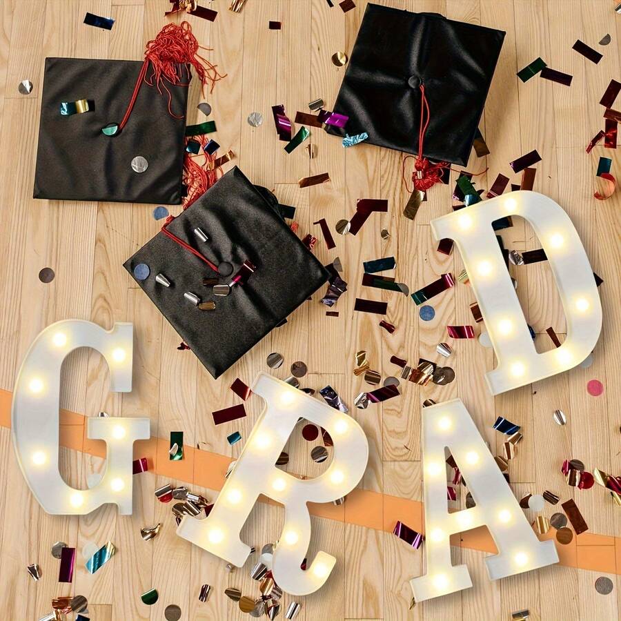 4pcs Graduation Decor Letter Tent Signs, For 2024 Birthday, New Year ...