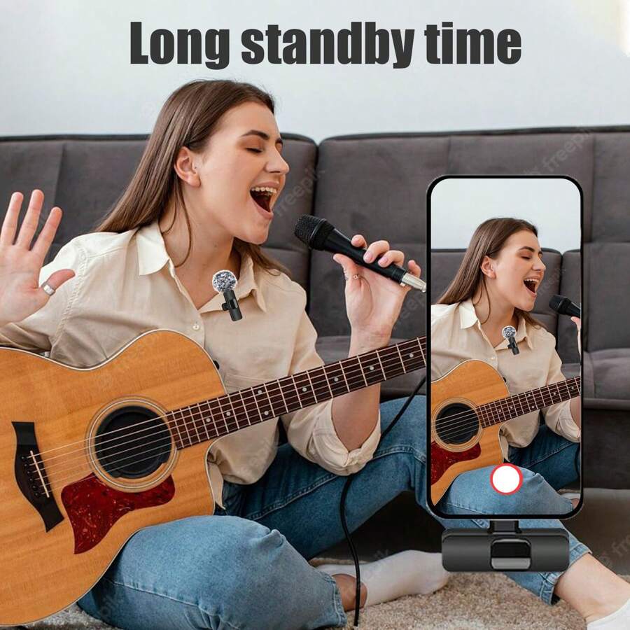 Wireless Lavalier Microphone Compatible With IPhone IOS Plug And Play ...