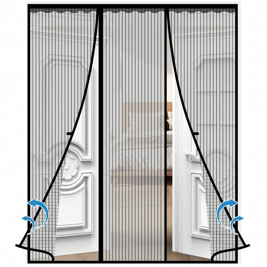 Magnetic Screen Door, Double Door Shield Magnetic Closure For Garage ...