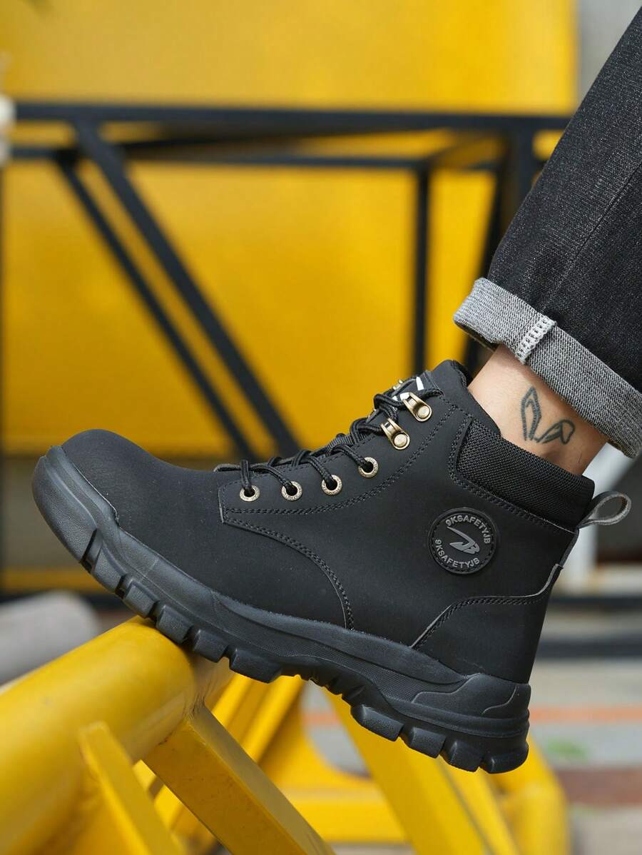 Work Safety Shoes Men's Safety Boots Anti-Smash Work Shoes With Steel ...