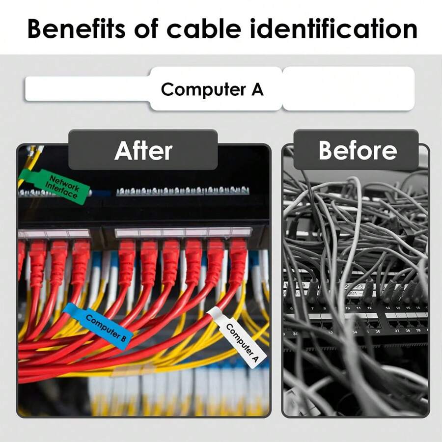 10 Sheets (300pcs) 10-Color Waterproof Writable Cable Labels ...