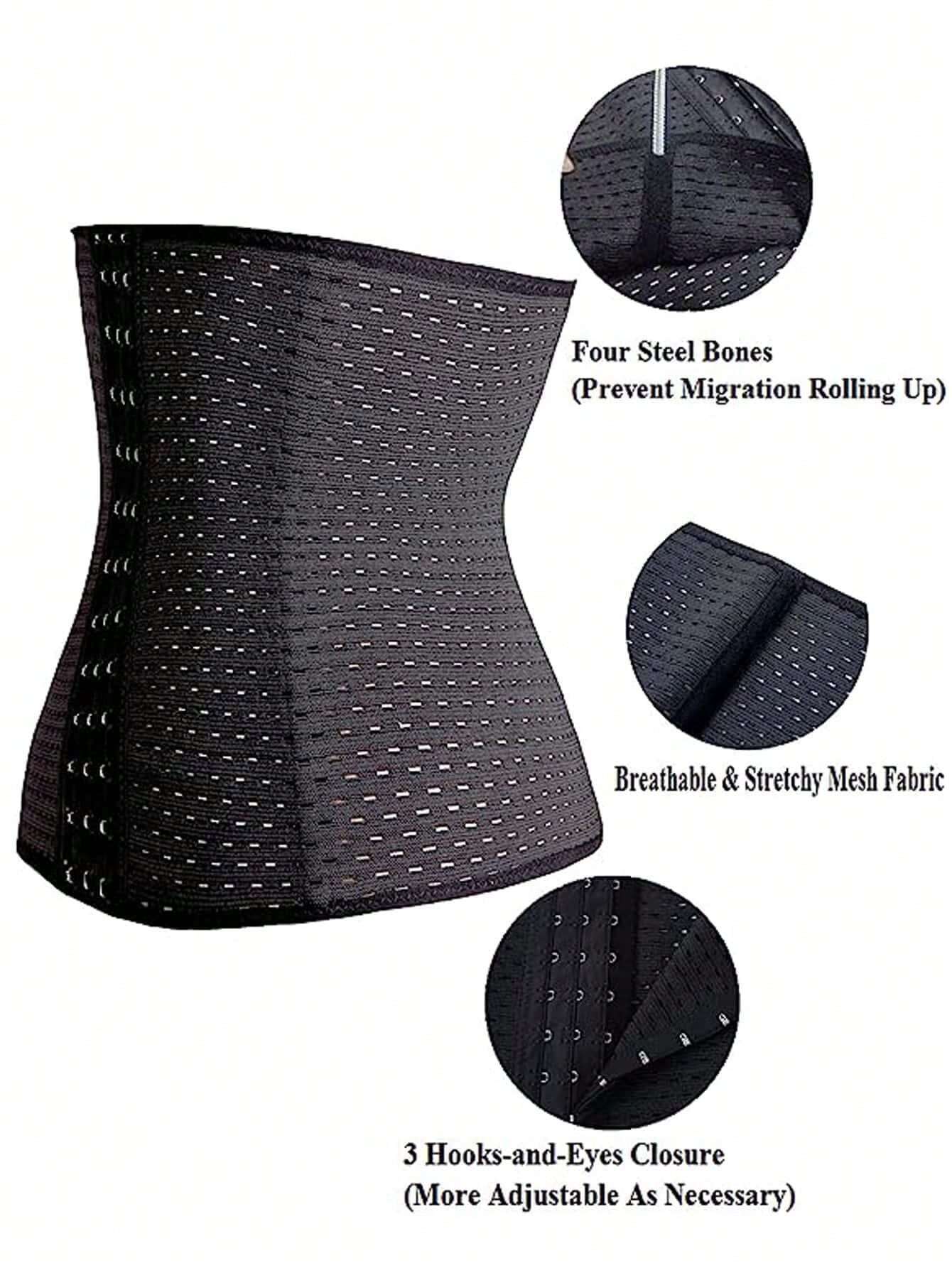 Women's Black Corset Sports Girdle Belt Chest Binder Body Shaping Belt ...