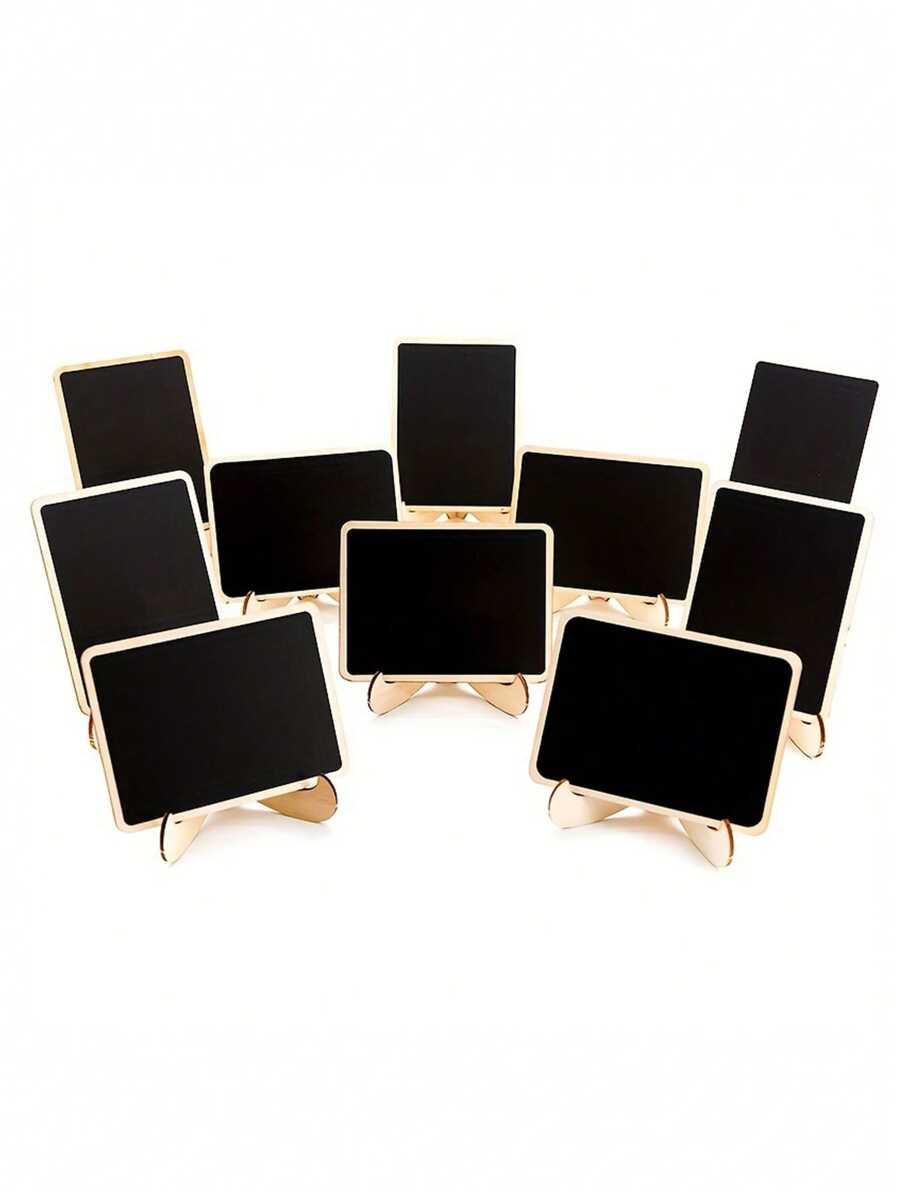 5pcs Mini Blackboard Signboards With Base Stand Wooden Labels For ...