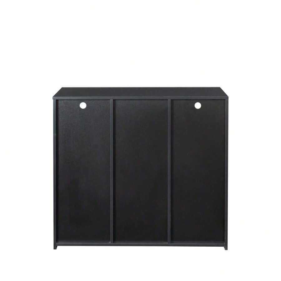 Kitchen Sideboard Cupboard With LED Light, Black High Gloss Dining Room ...