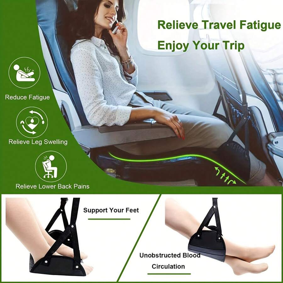 1/2 Pack Foot Rest, Airplane Footrest, Head Hammock Portable Travel ...