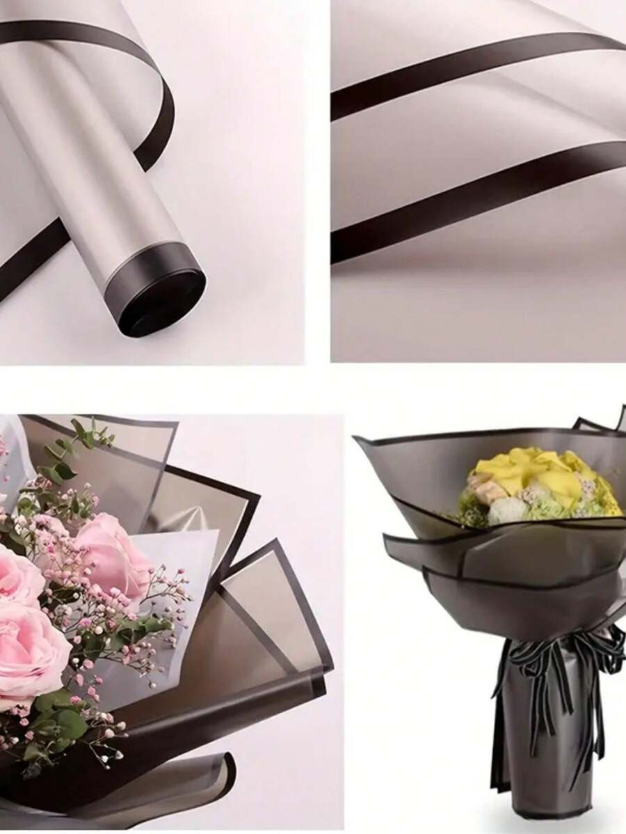 ورق تغليف الزهور شفاف ومقاوم للماء (10/20 قطعة)، بتصميم ورود كورية ...