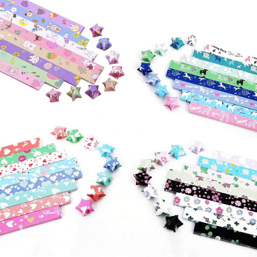 Cuatro tipos de tiras de estrellas, tiras de papel con estrellas lindas ...