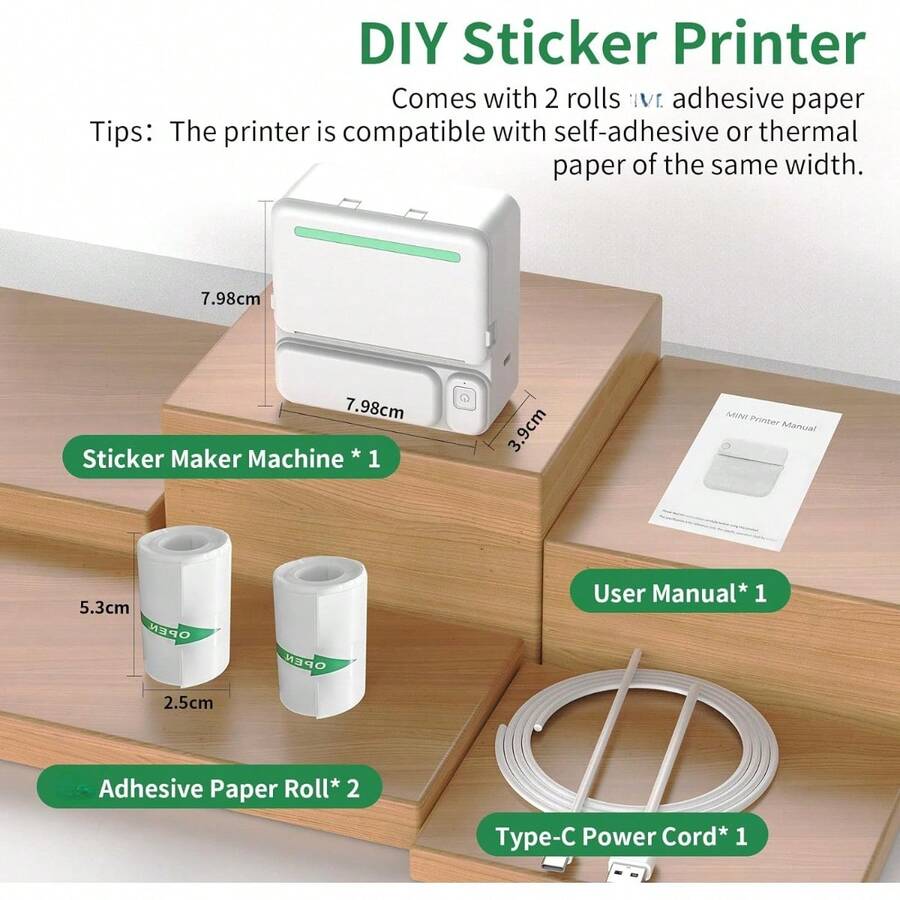 Mini Sticker Printer C19 Portable Thermal Printer Inkless Impresora ...