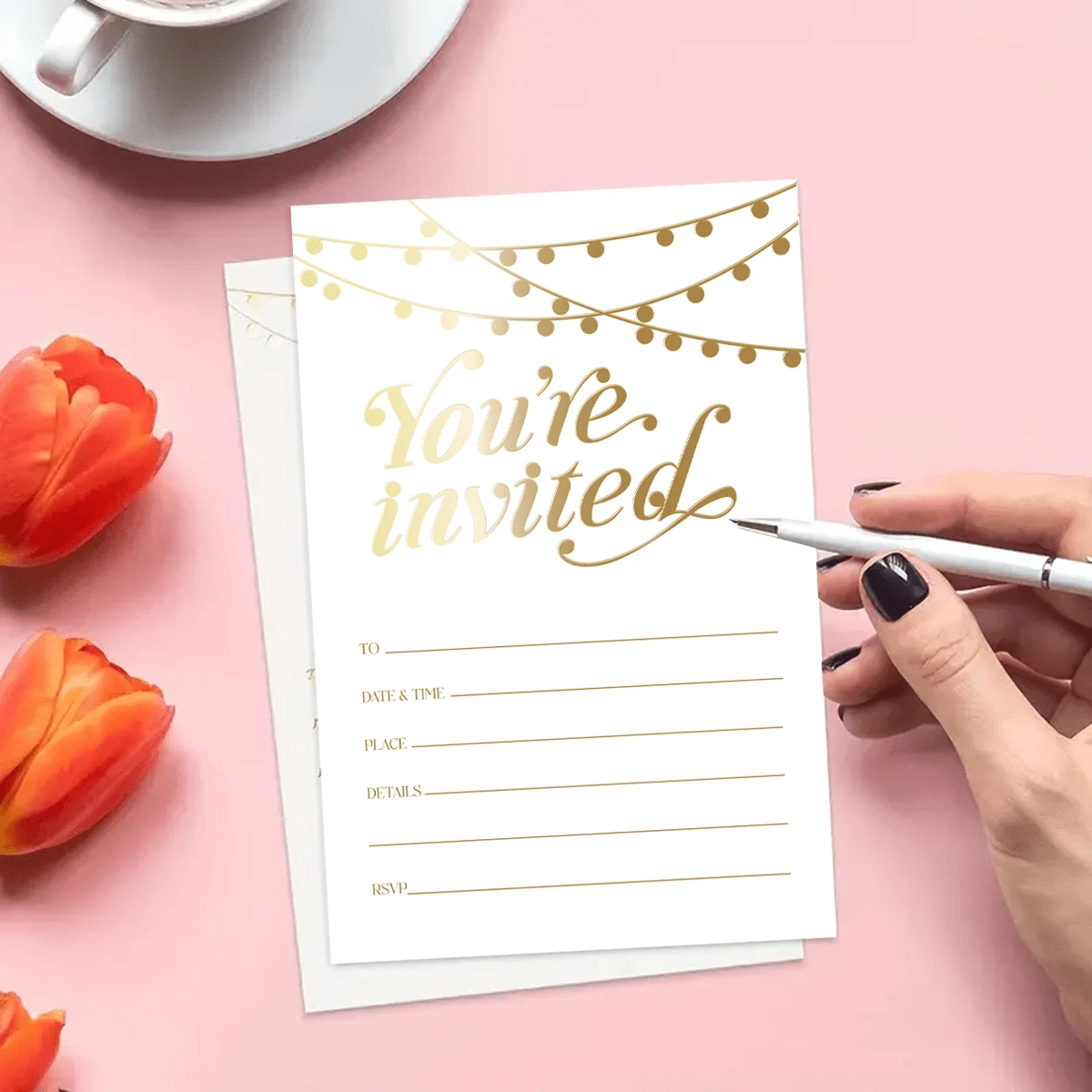 8Pcs Classical Invitation Card With Envelopes You're Invited Wedding ...