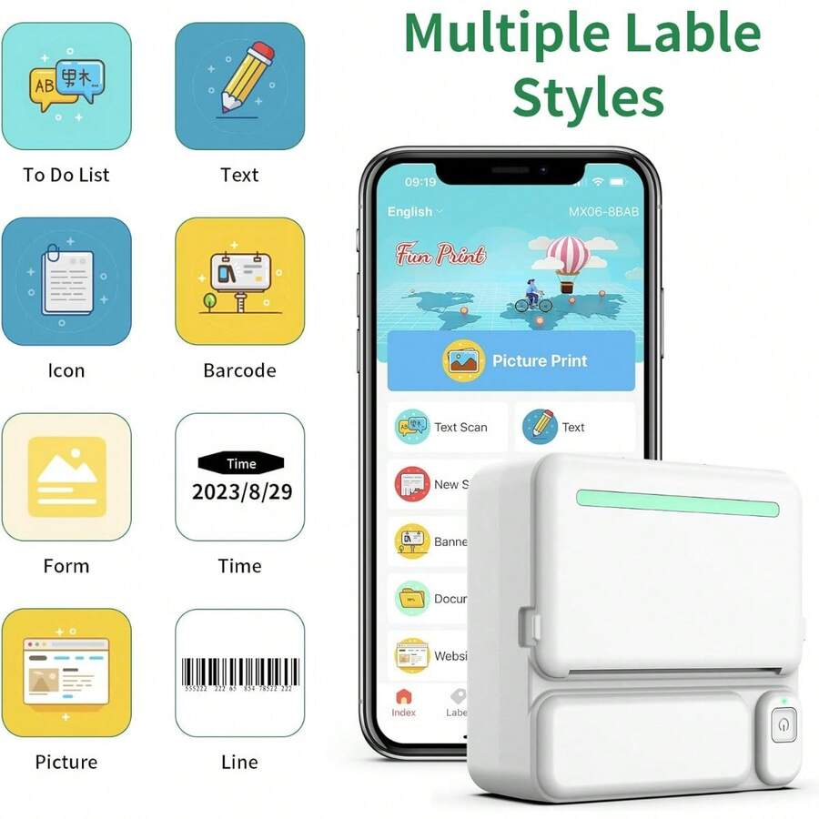 Mini Sticker Printer C19 Portable Thermal Printer Inkless Impresora ...