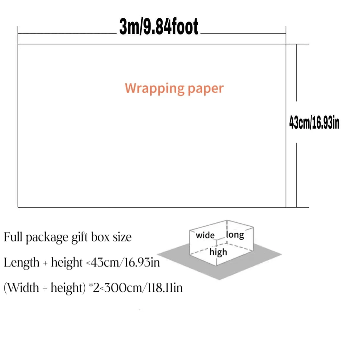 Single Roll Gift Wrapping Paper 43*300cm, 4pcs Gift Wrapping Paper 50 ...