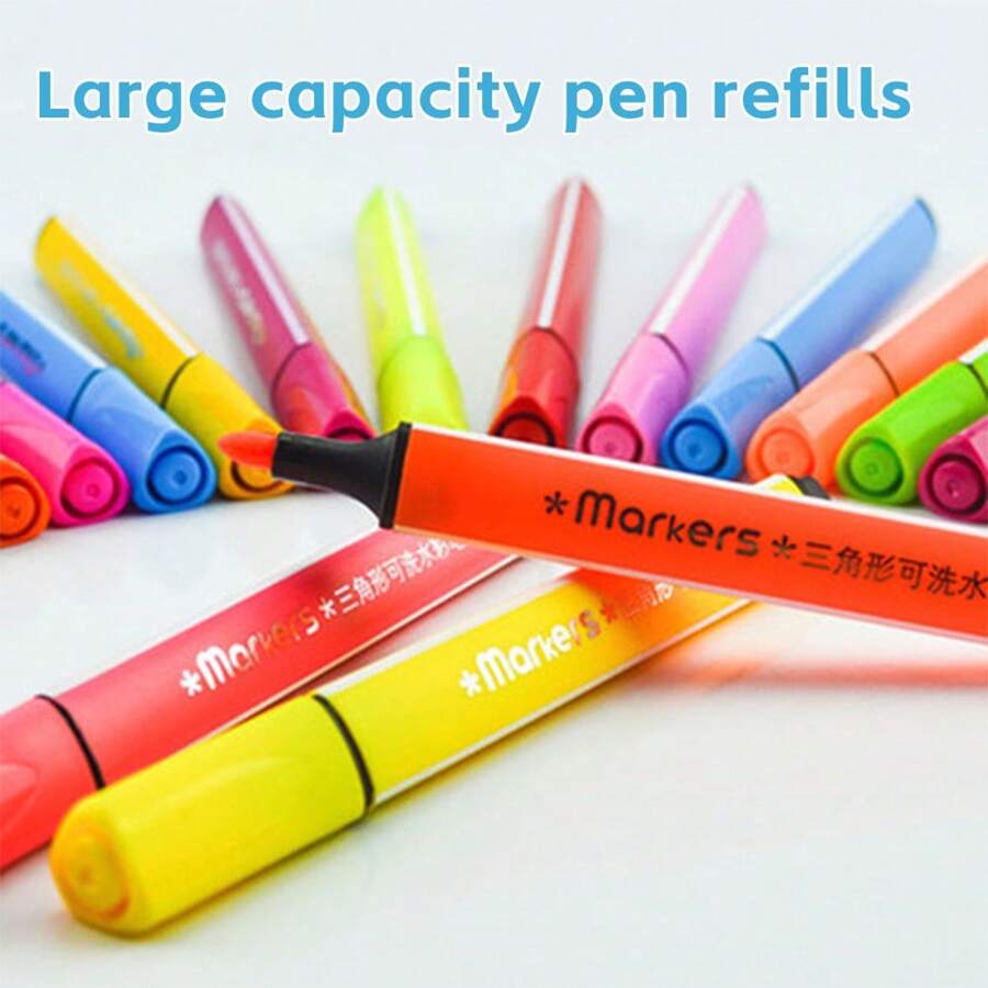 Art Kingdom Triangle Watercolor Pen Set, & Safe To Wash, Ideal For ...