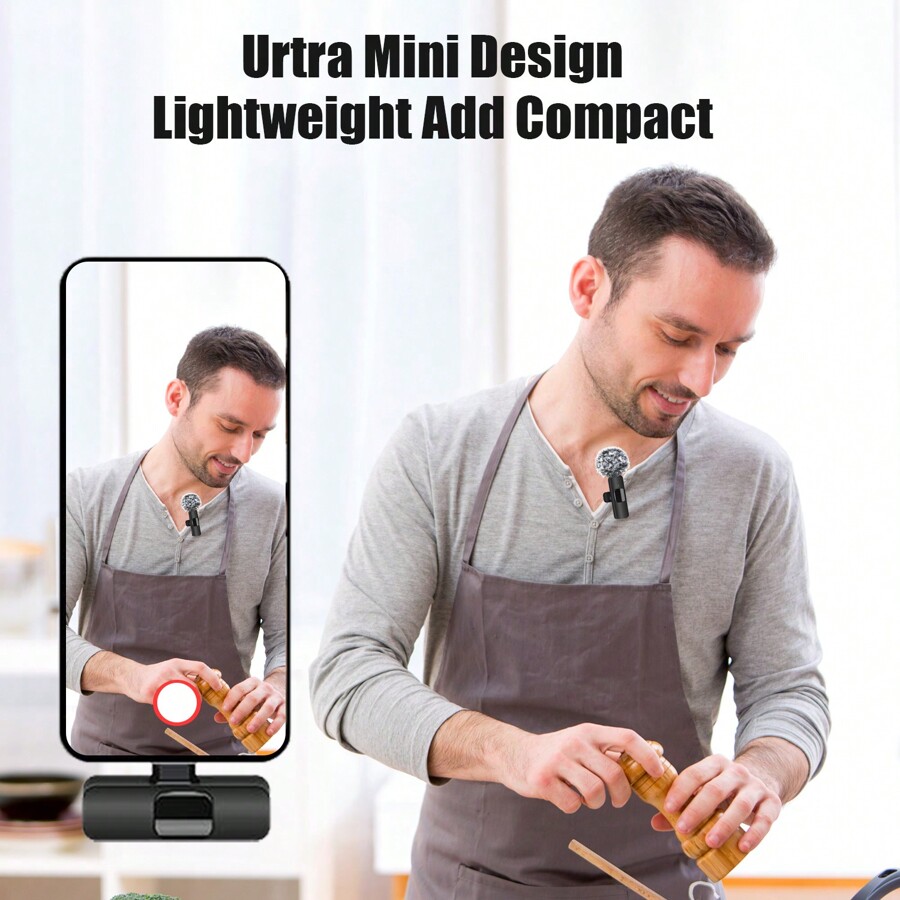 Wireless Lavalier Microphone Compatible With IPhone IOS Plug And Play ...