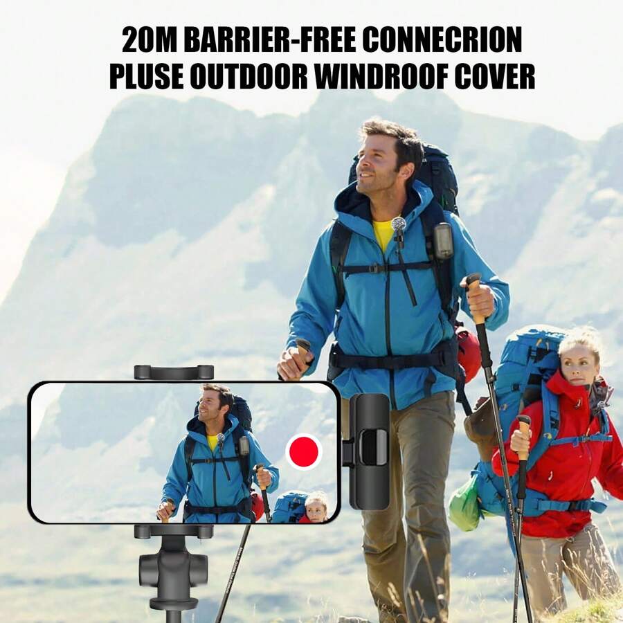 Wireless Lavalier Microphone Compatible With IPhone IOS Plug And Play ...