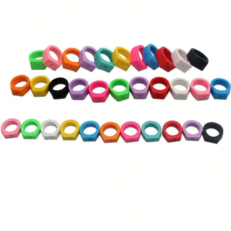 30pcs DIY PVC Colored Soft Rubber Ring Accessories, Semi-Finished Small ...