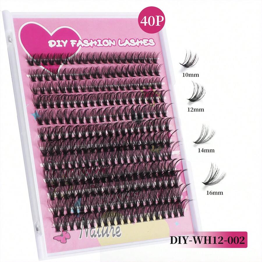 240PCS 10-16MM Mixing Length D Curl Individual Cluster Lashes Natural ...