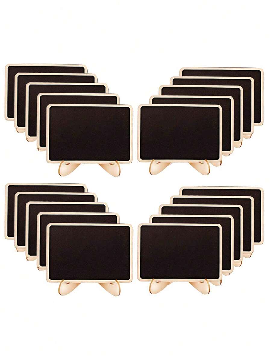 5pcs Mini Blackboard Signboards With Base Stand Wooden Labels For ...