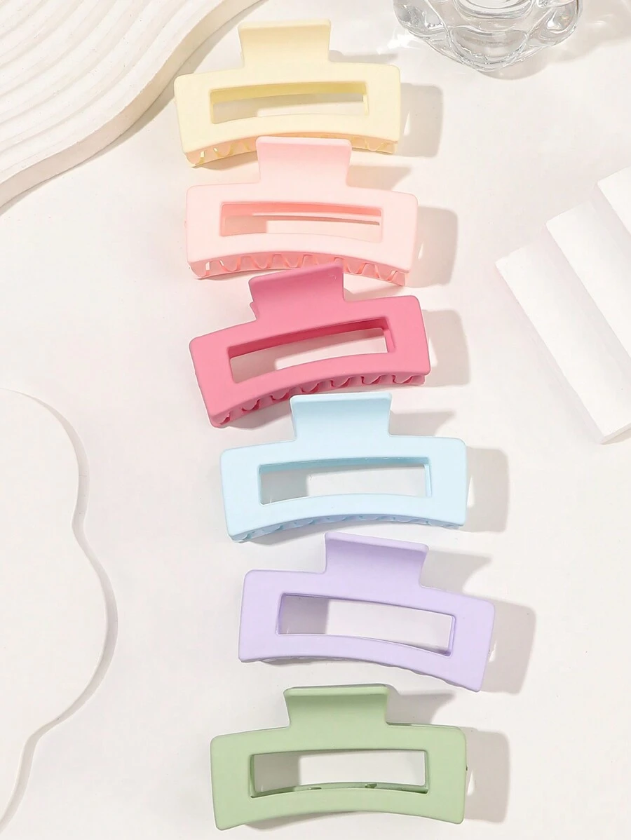 1pc/6pcs Spring&Summer Fresh Pastel Matte Medium Size Simple Everyday ...