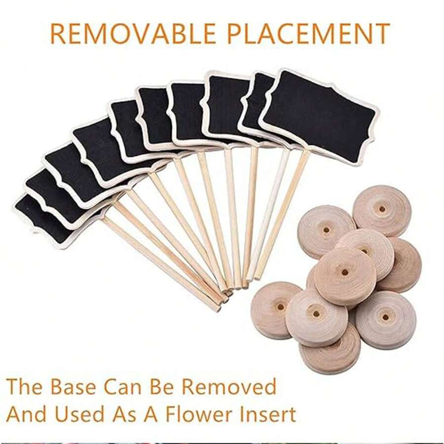 10 Set Wooden Mini Chalkboard Signs, Party Buffet Food Labels, Message ...