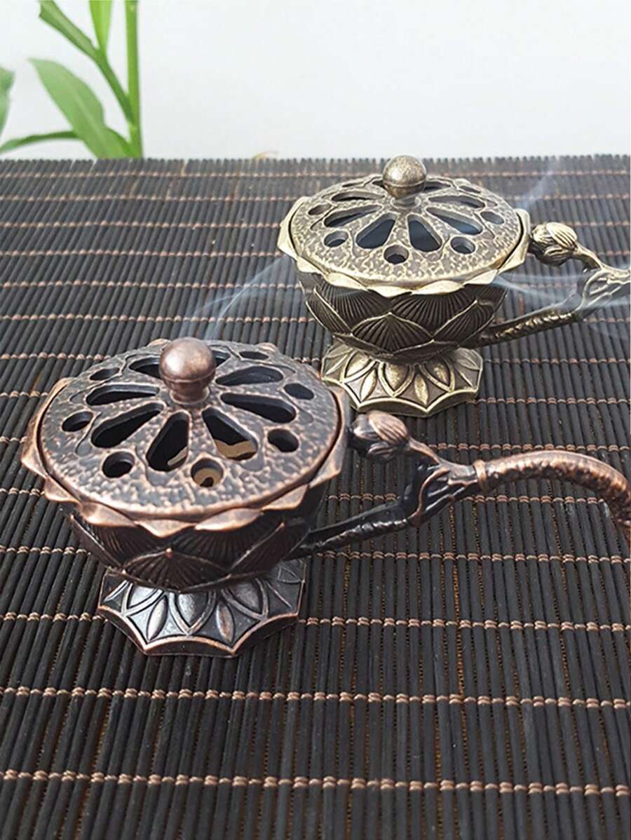 1pc Handheld Lotus Fluffy Incense Burner, Small Incense Burner Home ...