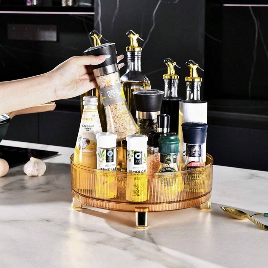 A Multi-Functional Kitchen Countertop Storage Rack For Oil, Sauce ...