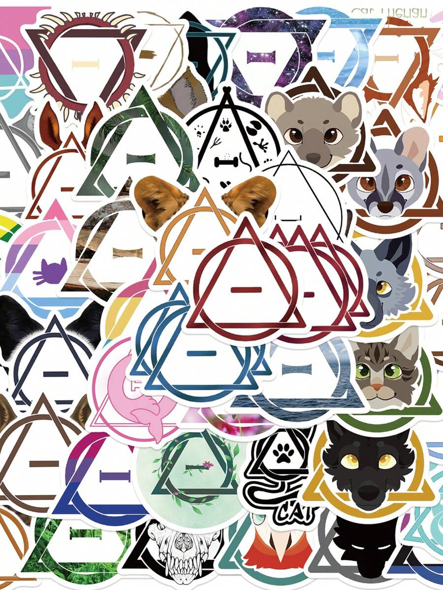 50 Cartoon Therian Graffiti Stickers For Guitar Laptop Suitcase DIY ...