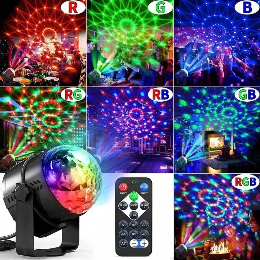 7 Colors Strobe Light Sound Activated Stage With Remote Control Disco ...