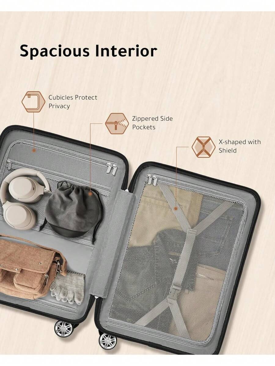 LUGGEX Carry On Luggage 22x14x9 Airline Approved - 35L Polycarbonate ...