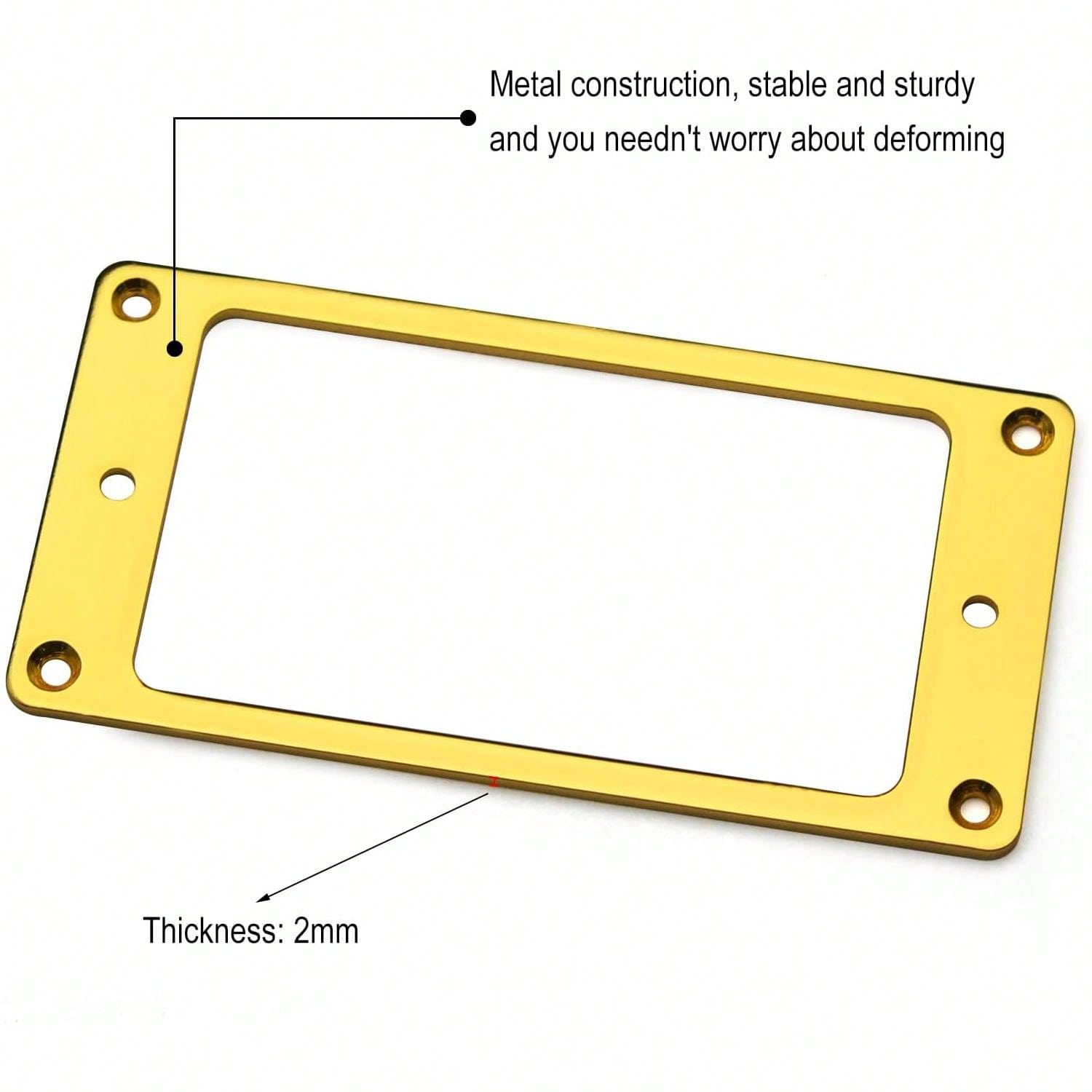 2PCS Metal Iron Flat Humbucker Pickup Ring For Electric Guitar ...