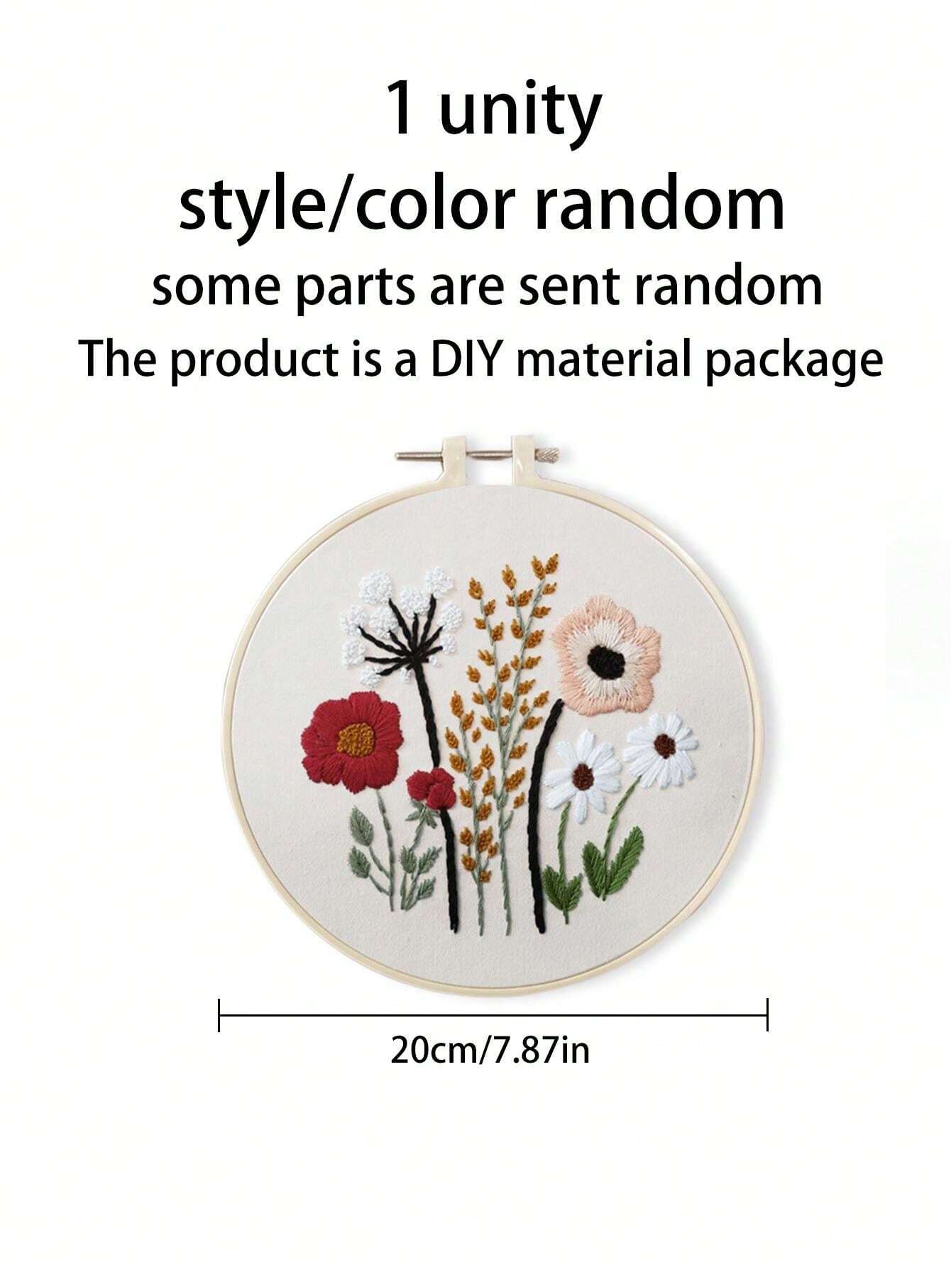 Simple DIY Flower Embroidery Beginner Handicraft Material Kit ...
