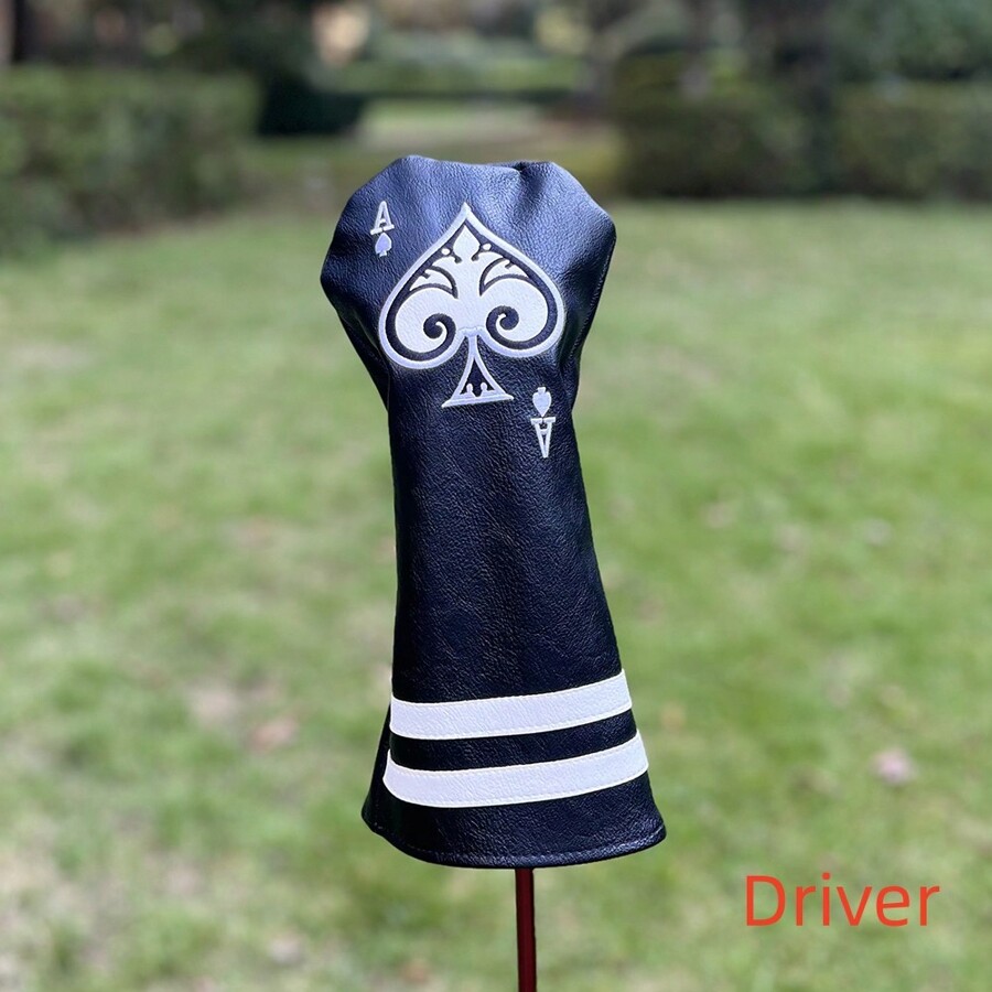 Golf Club Headcovers Spade A For Driver Fairway Hybrid Wood Head Covers ...