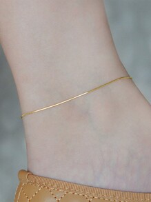 Minimalist Solid Anklet | SHEIN UK