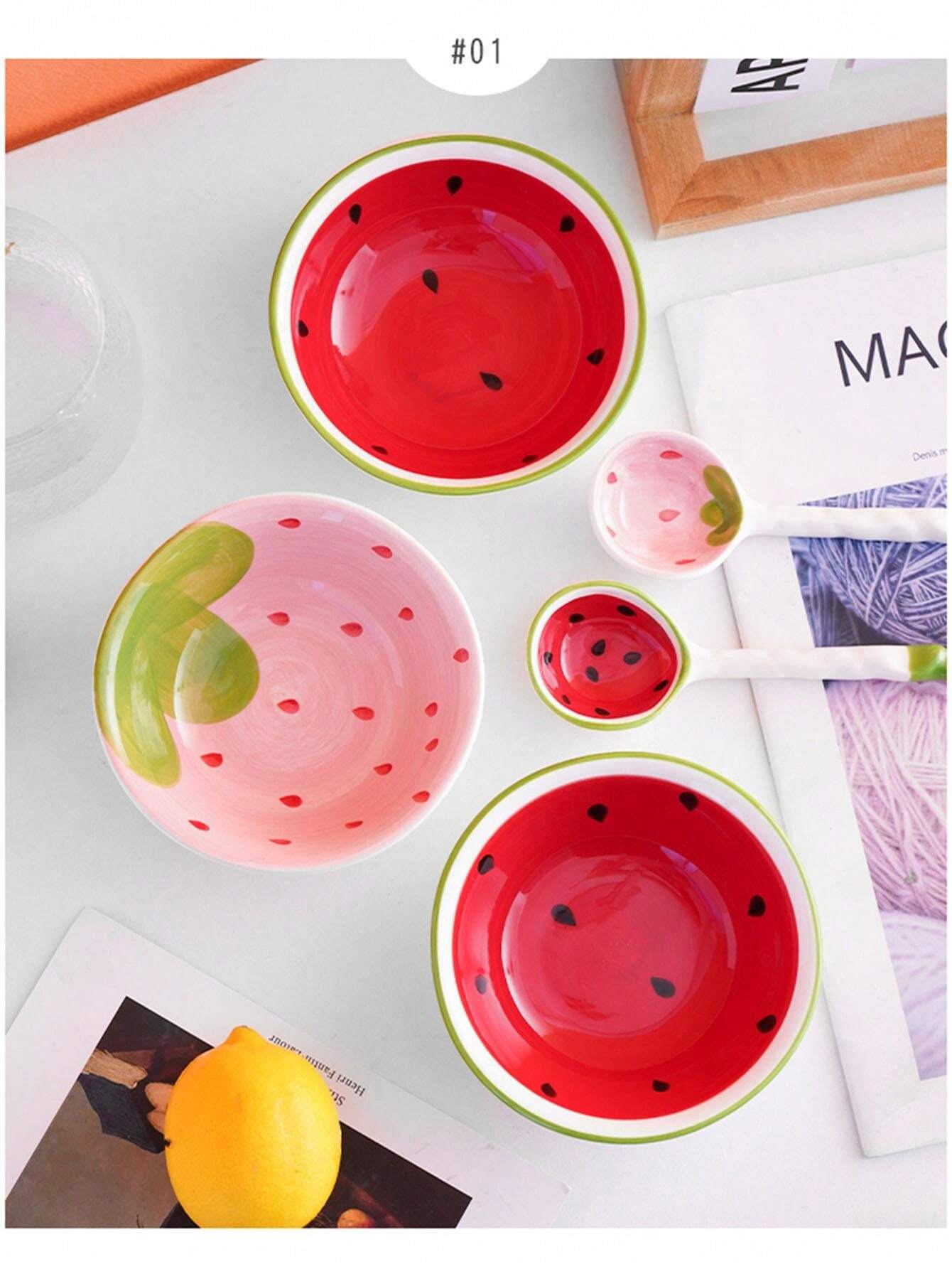 2 piezas [Bol+Cuchara] BO Bol de cereales, Pequeña cuchara de cerámica ...