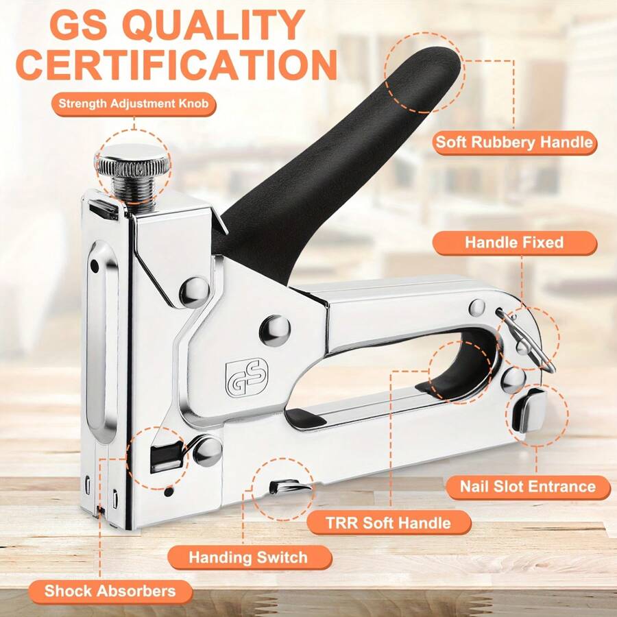 1 Set 3 In 1 Heavy Duty Staple Gun Set With 300 Staples, For Fixing ...
