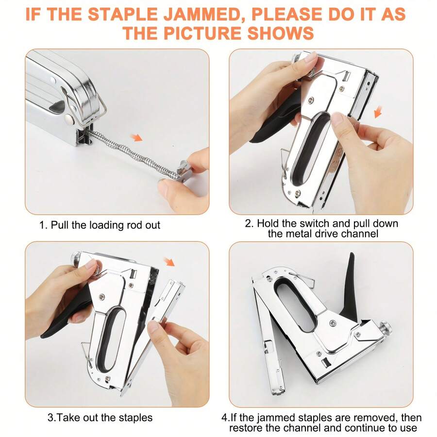 1 Set 3 In 1 Heavy Duty Staple Gun Set With 300 Staples, For Fixing ...