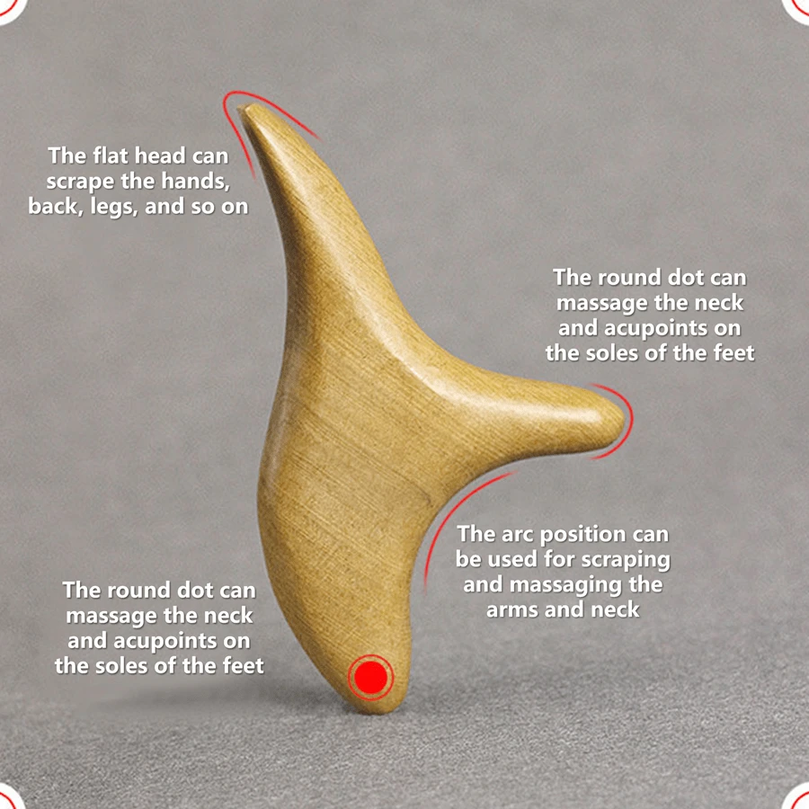 1pc Sandalwood Trigger Point Massage Gua Sha Tool, Professional ...