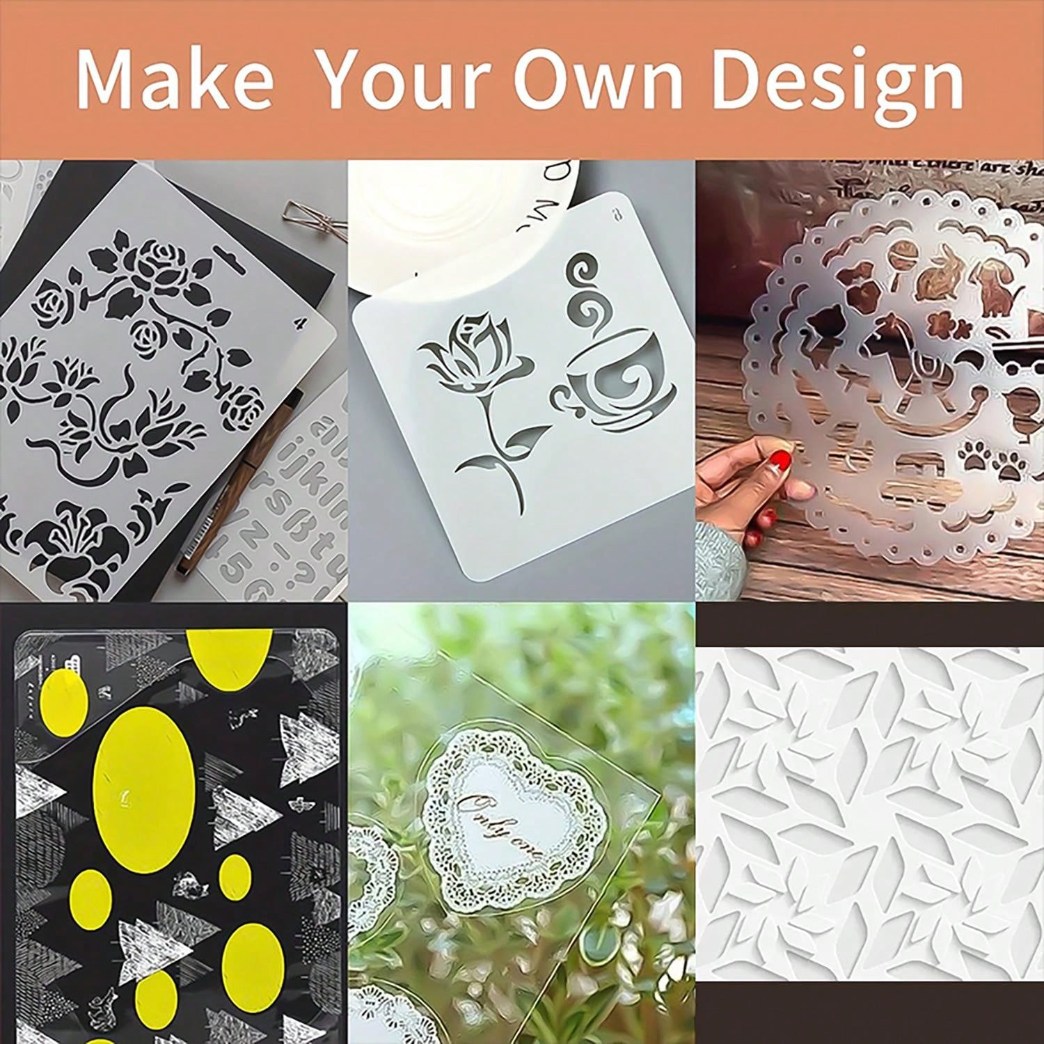 Paper-Cut Blank Stencil Material, 25 Pieces 4 Mil Thin Clear Plastic ...