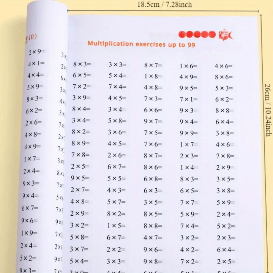 Math Exercise Book For Multiplication Tables, 9*9 Math Exercise Book ...