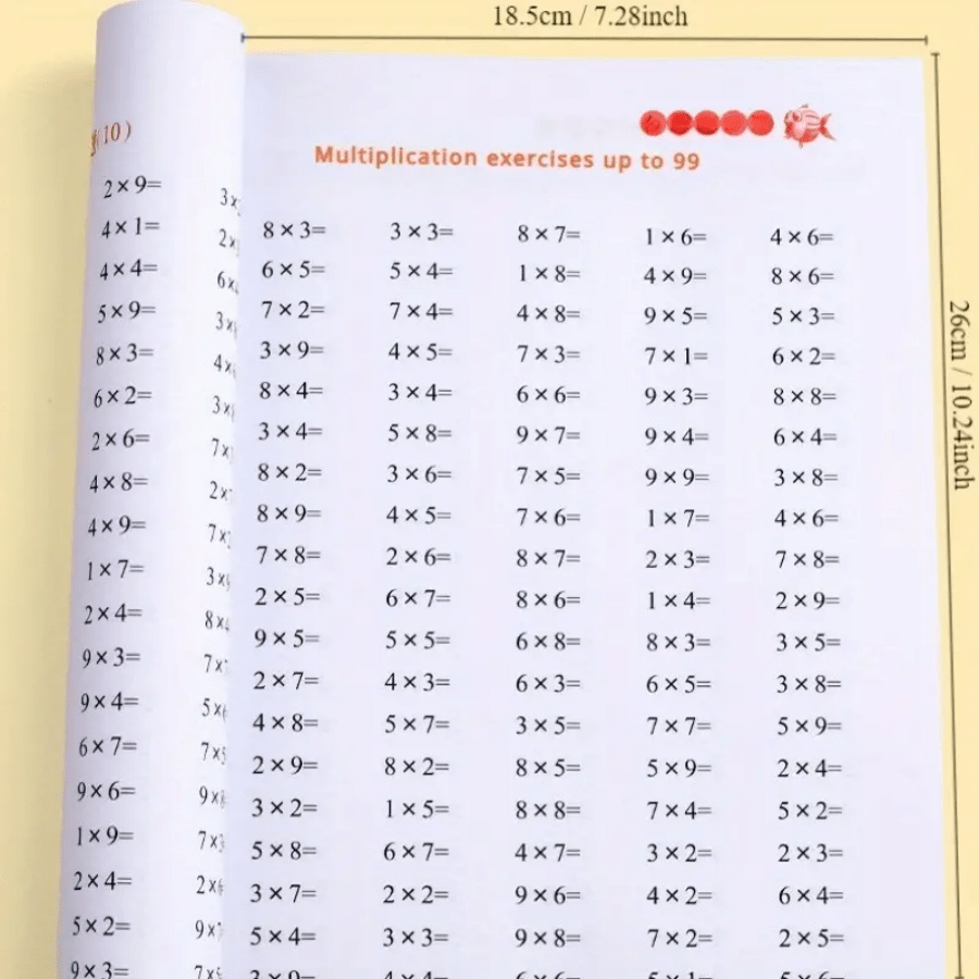 Math Exercise Book For Multiplication Tables, 9*9 Math Exercise Book ...